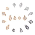1 Box Alloy Charms with Cubic Zirconia Mixed Shapes Mixed Color 72pcs ...