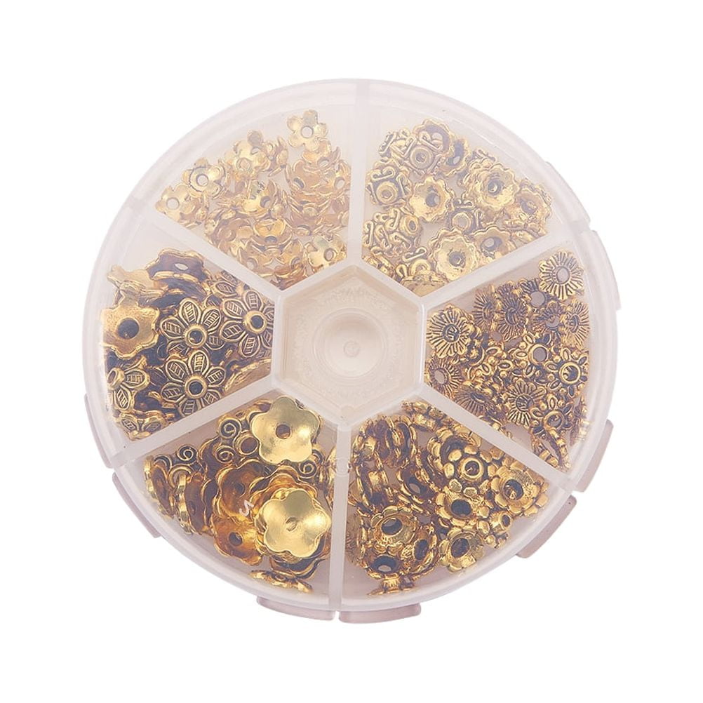 Golden Alloy Flower Bead Caps for DIY Jewelry Making Crafts Highlight ...