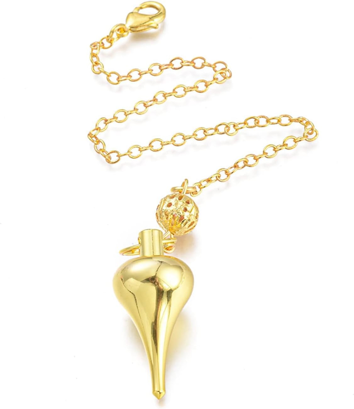 1 Box Brass Dowsing Pendulum Big Pointed Reiki Pendants & Lobster Claw ...