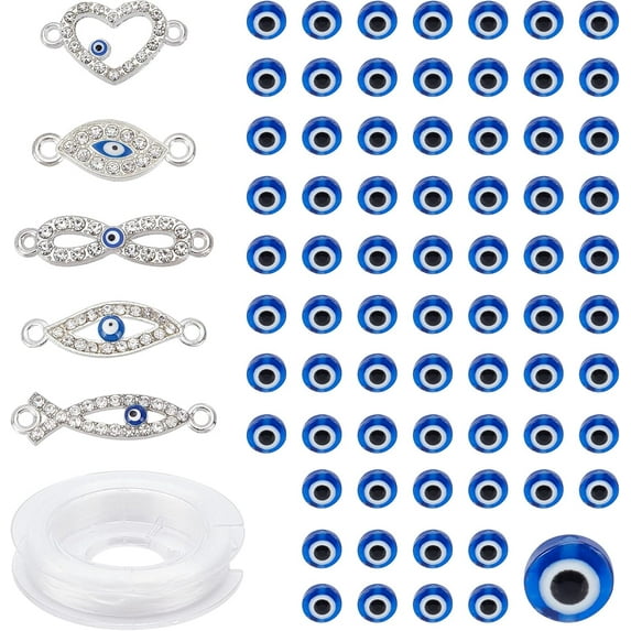 1 Box Charms Kit 5Pcs 5 Style Alloy Rhinestone Links Connectors Charms ...