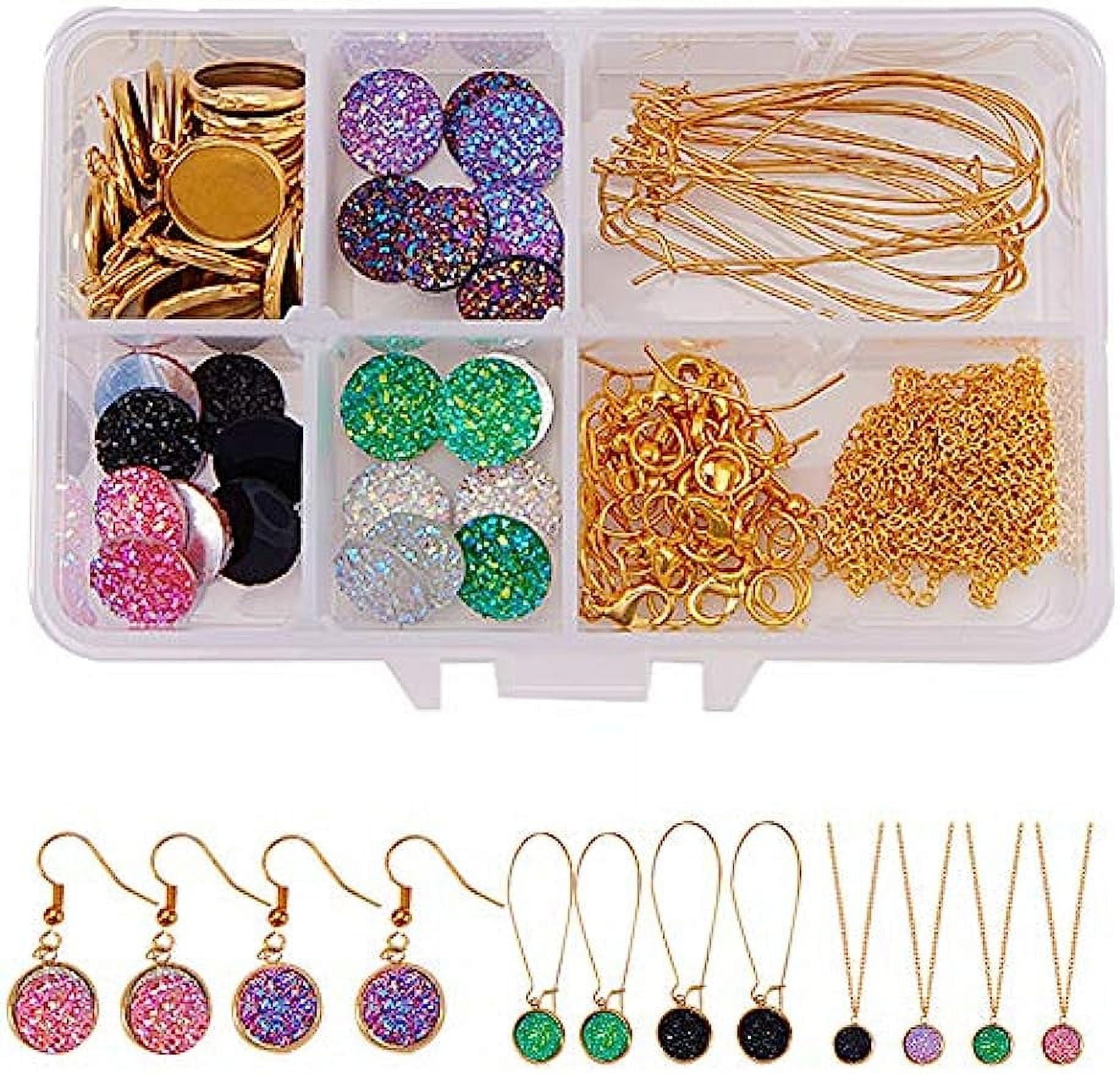 DIY 14Set Jewelry Druzy Earrings Necklace Making Kit for Adults Women ...