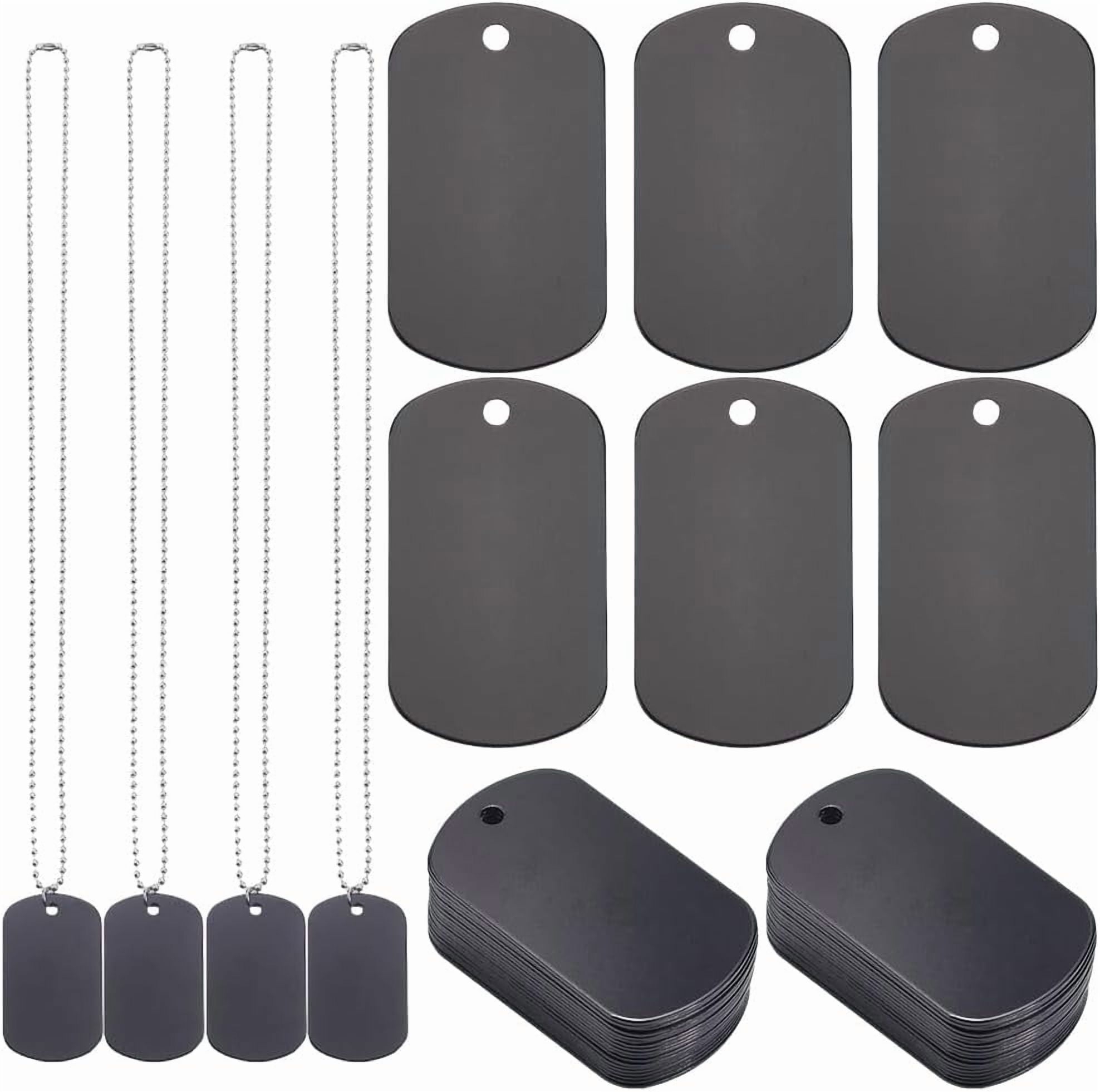 1 Box DIY 20 Sets Aluminum Necklace Pendant Blank Stamping Tags Metal ...