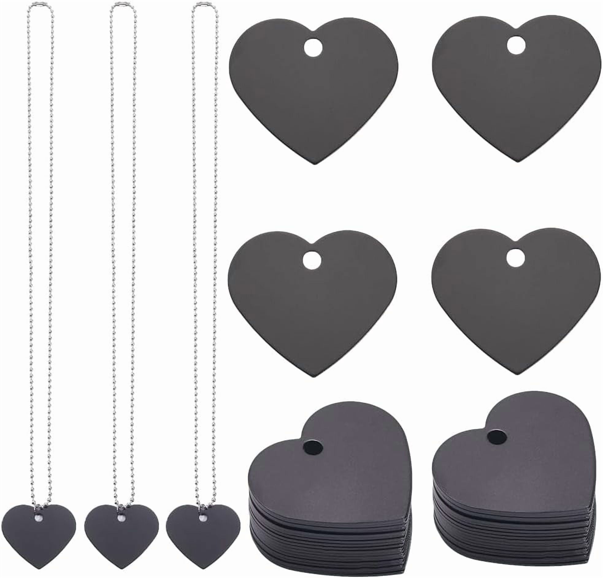 1 Box DIY 20 Sets Metal Necklace Blanks Aluminum Blank Tags Metal Black ...