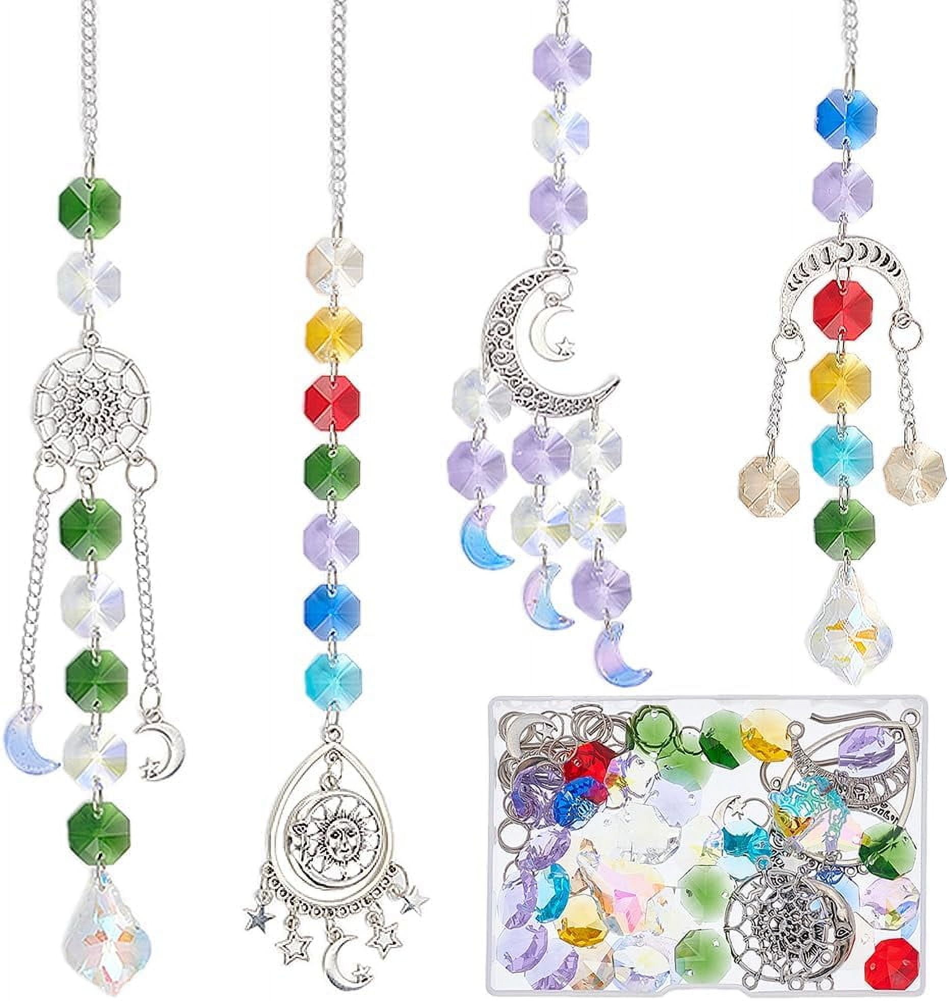 1 Box DIY 4 Sets Suncatcher Kits Star Moon Sun Catcher Hanging Sun ...