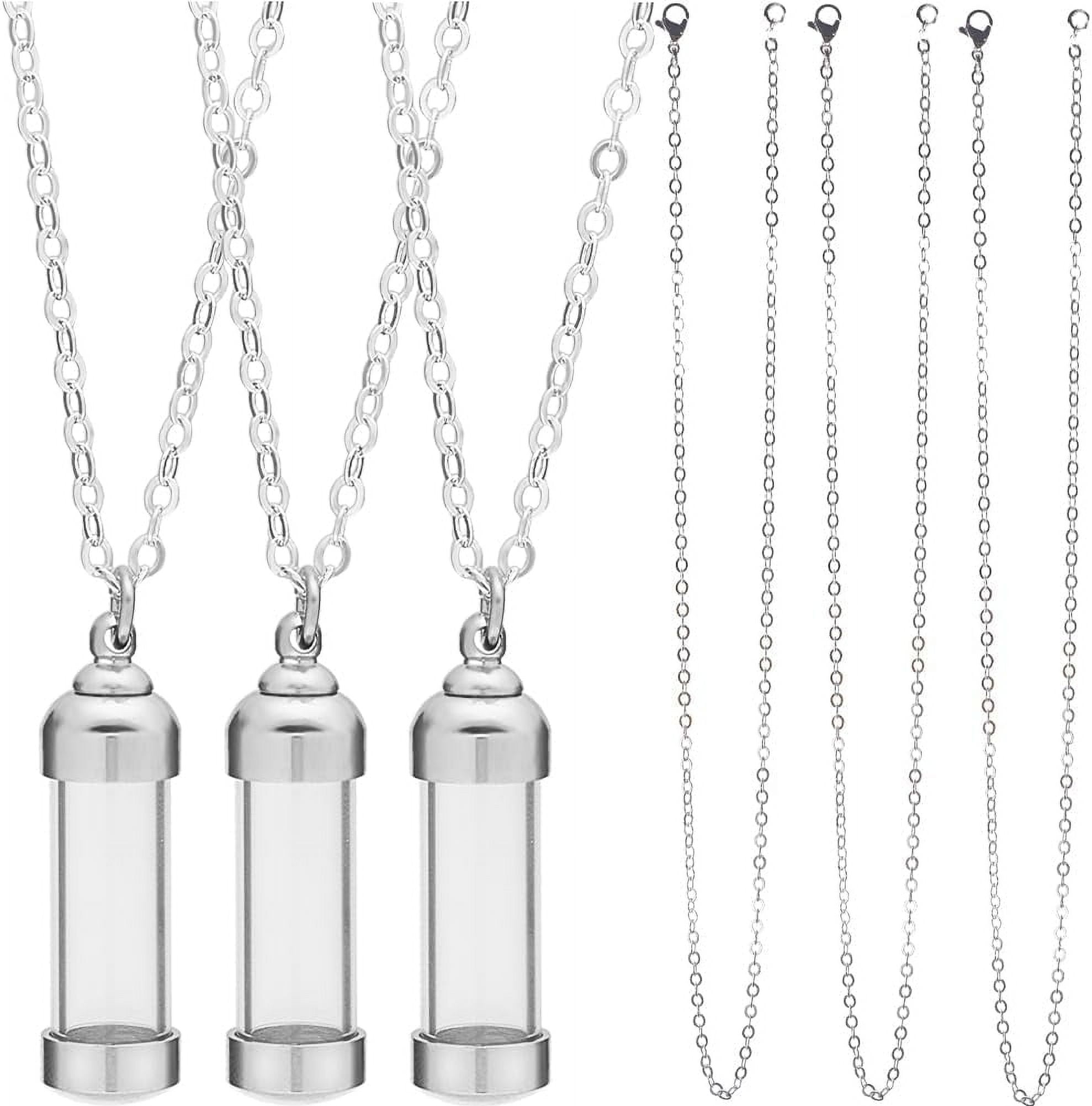 1 Box DIY 5 Sets Vial Necklace Making Kit Glass Vial Pendant Screw ...