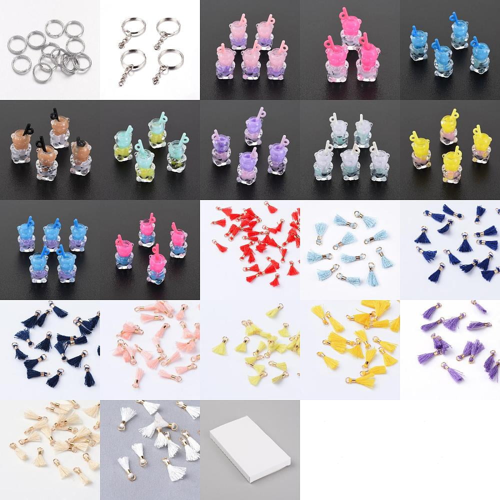 1 Box DIY Bear Drinking Cup Keychain Making Kit Including Resin ...