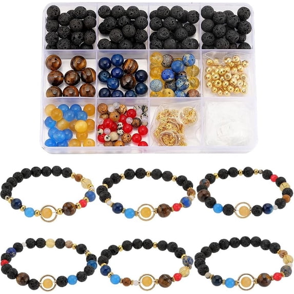1 Box DIY Bracelet Making Kit Indcluding Natural & Mixed Gemstone ...