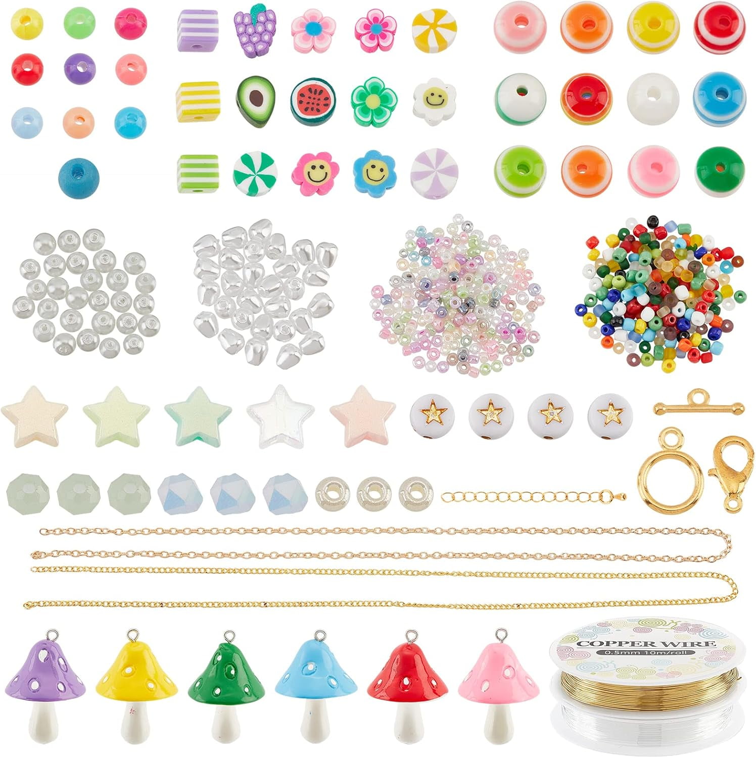 1 Box DIY Candy Color Bracelet Necklace Making Kit Including Resin ...