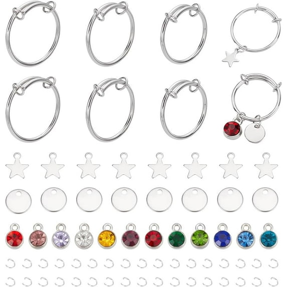 1 Box DIY Charm Adjustable Ring Making Kit Including 304 Stainless ...