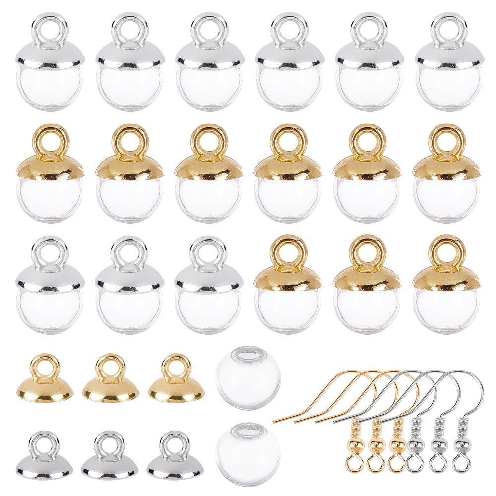 1 Box DIY Dangle Earring Making Kits Including Round Glass Globe Beads ...