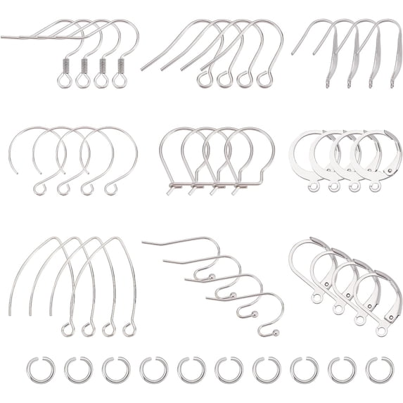 1 Box DIY Earring Making Kit Including 140pcs 304 Stainless Steel ...
