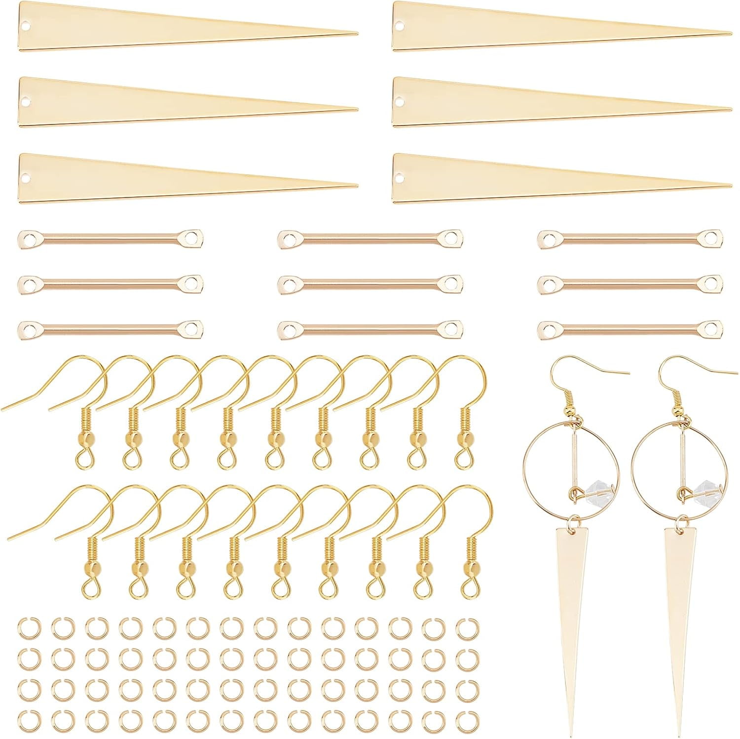 1 Box DIY Geometry Dangle Earring Making Kit Including Brass Bar Links ...