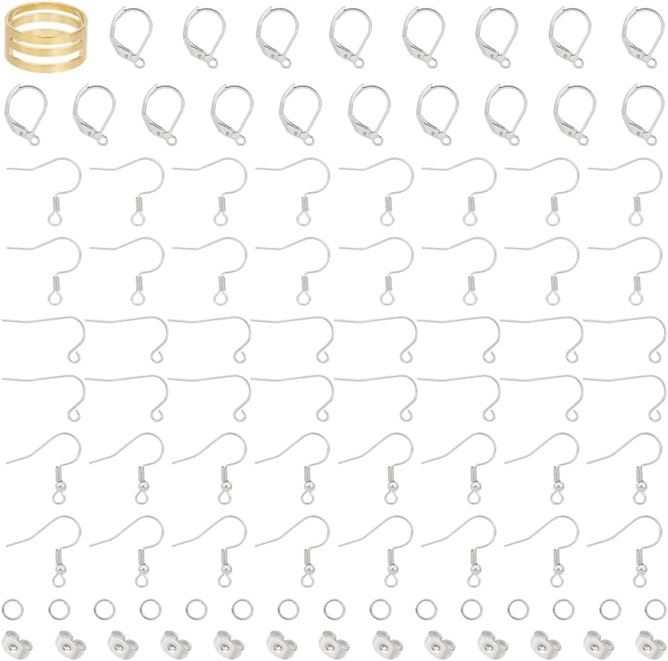 1 Box DIY Jewelry Making Finding Kit Include Stainless Steel Leverback ...