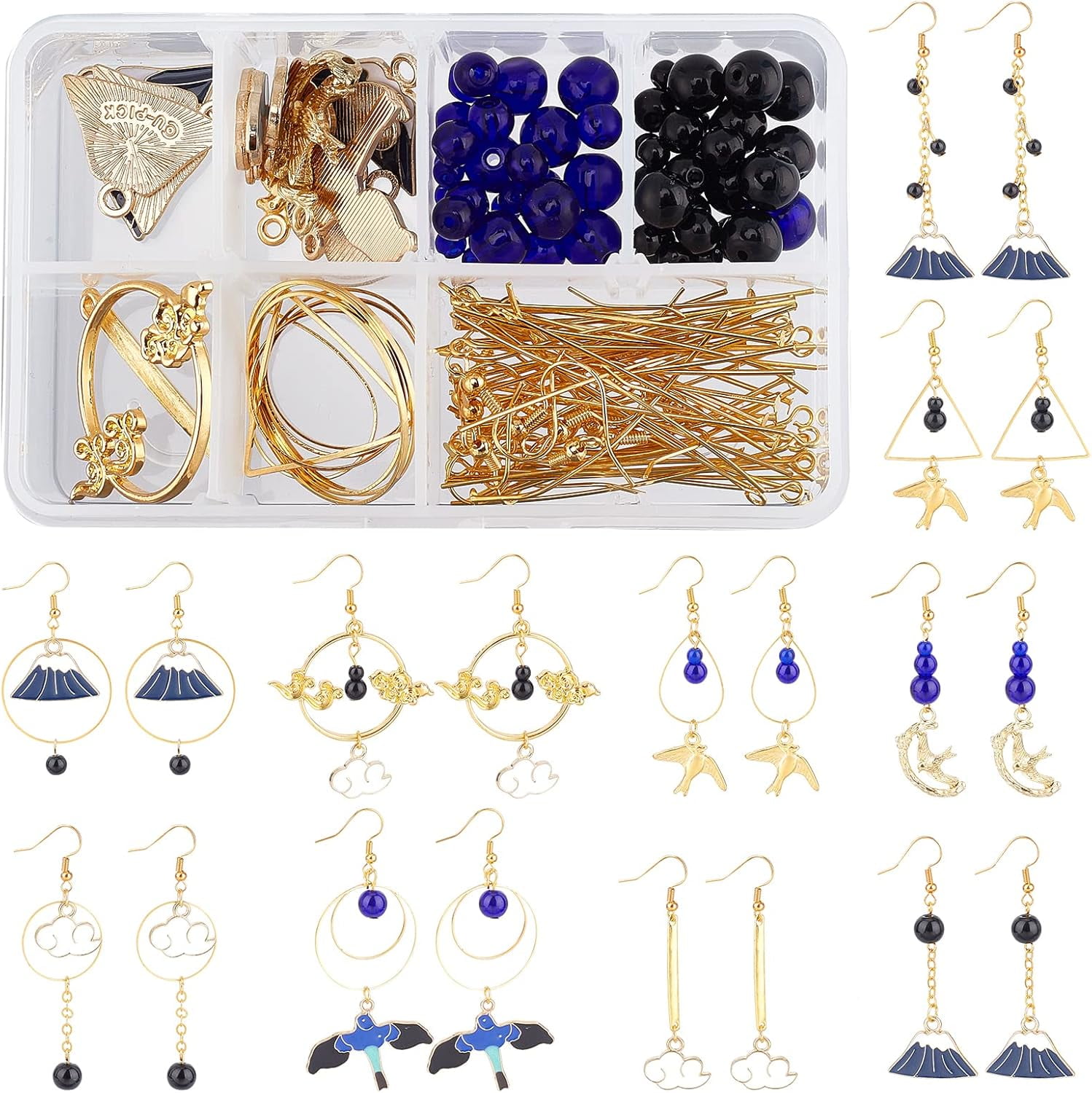1 Box DIY Make 10 Pairs Cloud Geometric Earring Making Kit Alloy Cloud ...