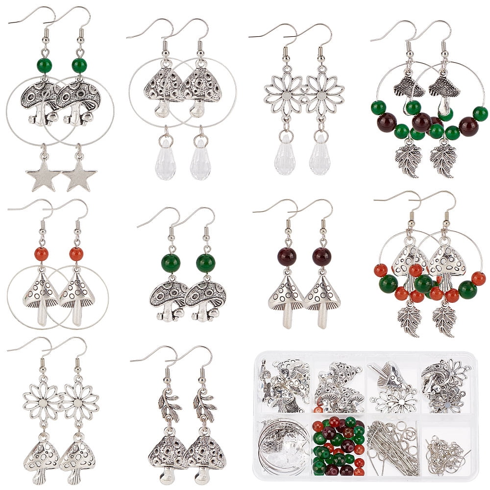 1 Box DIY Mushroom Earring Making Kit Including Alloy & Acrylic ...