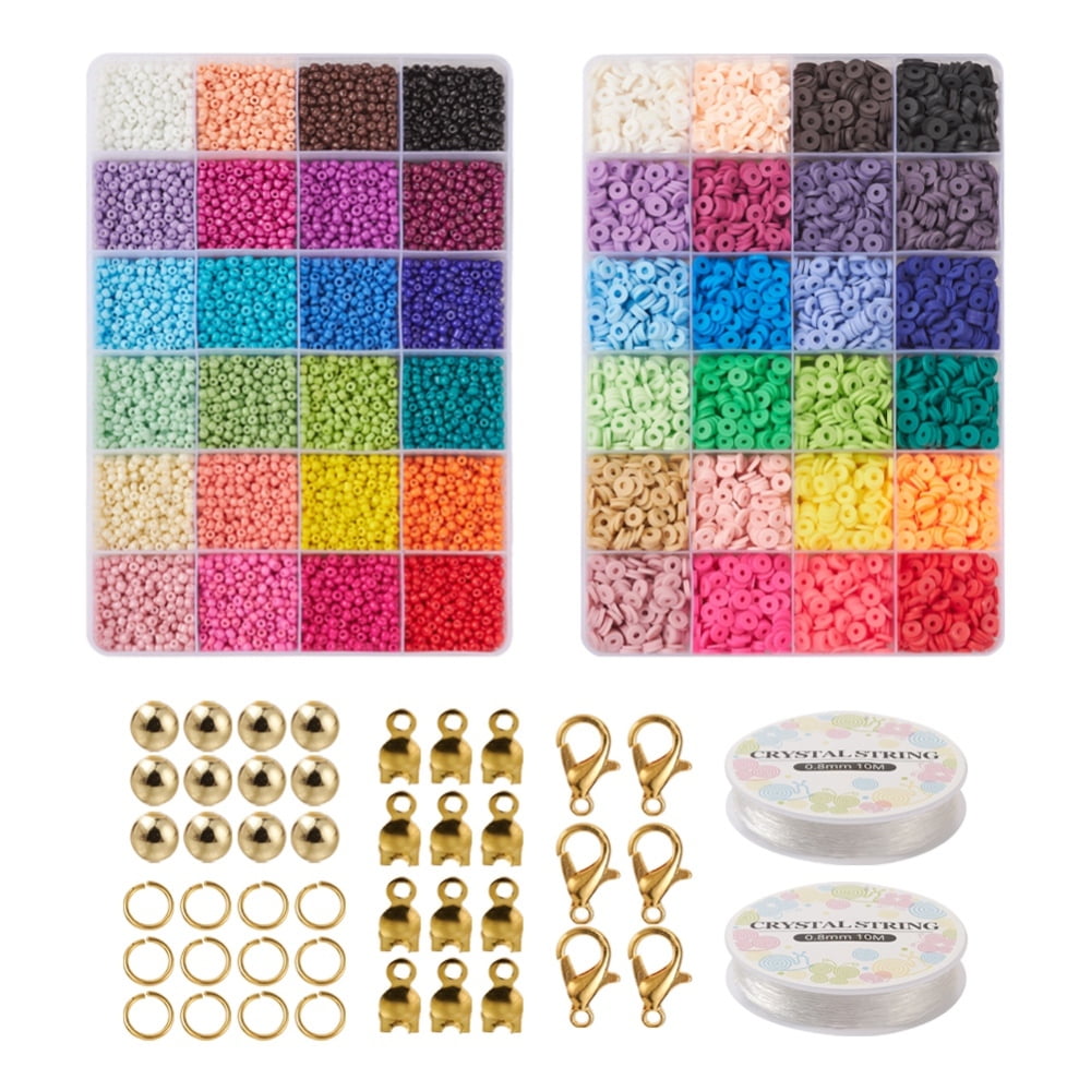 1 Box DIY Seed Heishi Beads Jewelry Set Making Kit Including Polymer ...