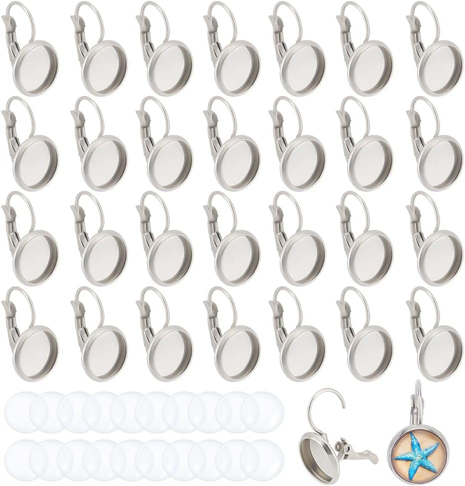 1 Box Earring Making with 304 Stainless Steel Leverback Earring ...
