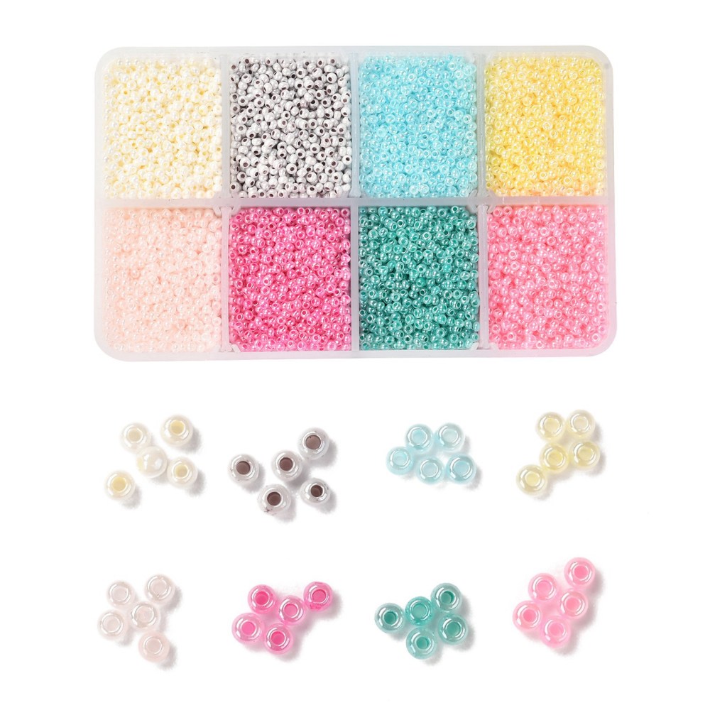 1 Box FGB 21500PCS 12/0 Grade A Round Glass Seed Beads Ceylon Mixed ...
