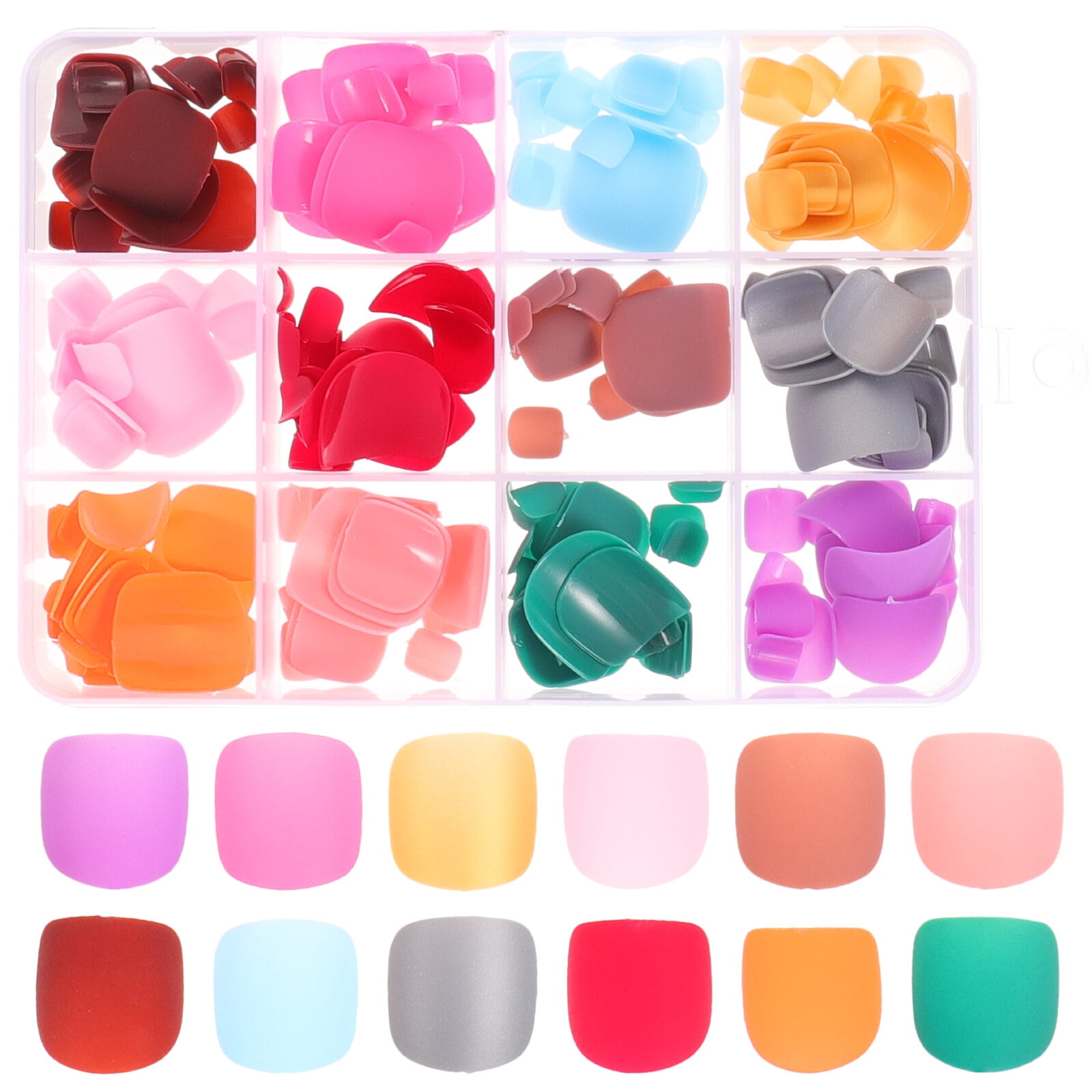 1 Box Fake Toe Nails Pedicure Toe Nail Frosted Fake Toe Nail Tips False ...