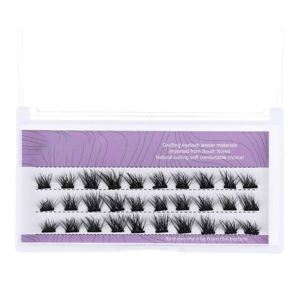1 Box False Eyelashes Fluffy Natural Curly Lashes 24 Cluster DIY ...