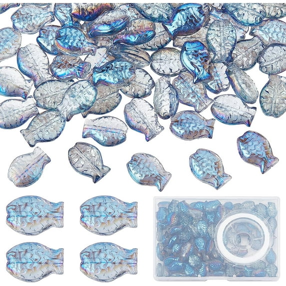 1 Box Glass Fish Beads Ocean Animal Spacer Fish Beads - Walmart.com
