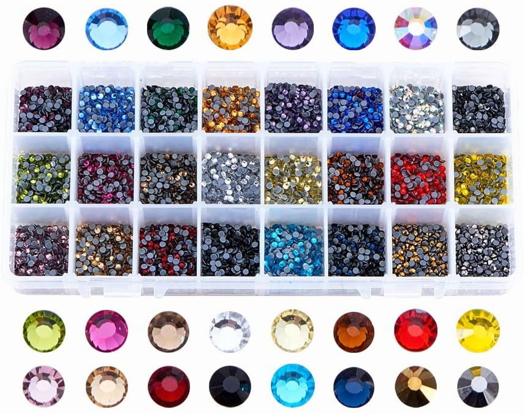 1 Box Glass Hotfix Rhinestone Grade AA Flat Back & Faceted Half Round ...