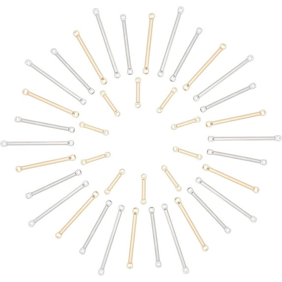 1 Box Gold Bar Charms Blank Stamping Strips 18K Real Gold Plated Brass ...