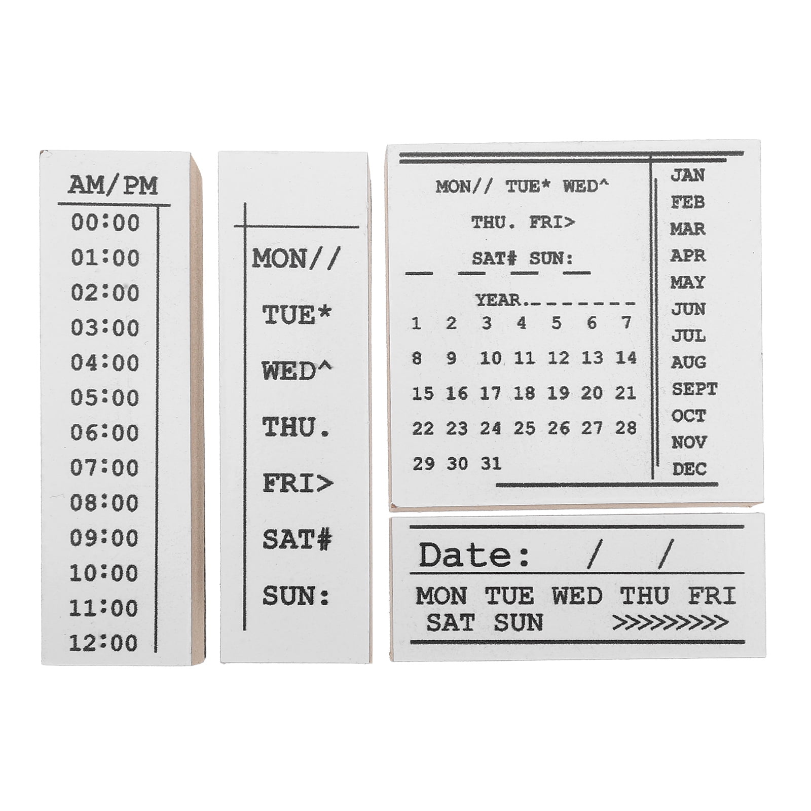 1 Box Journaling Stamps for Planners - Decorative Wood and Rubber Stamp ...