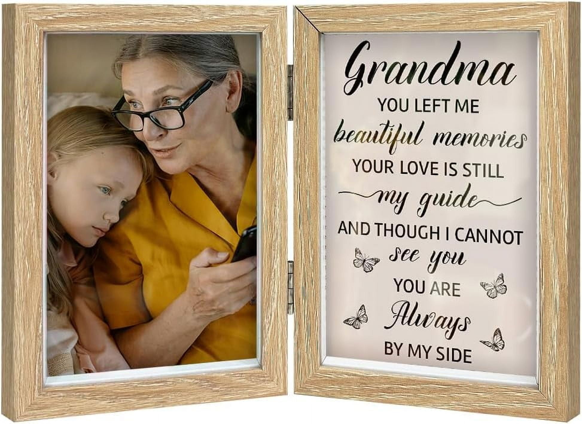 1 Box Loss of Grandmother Folding Photo Frame 6x4 Wood 2 Vertical ...