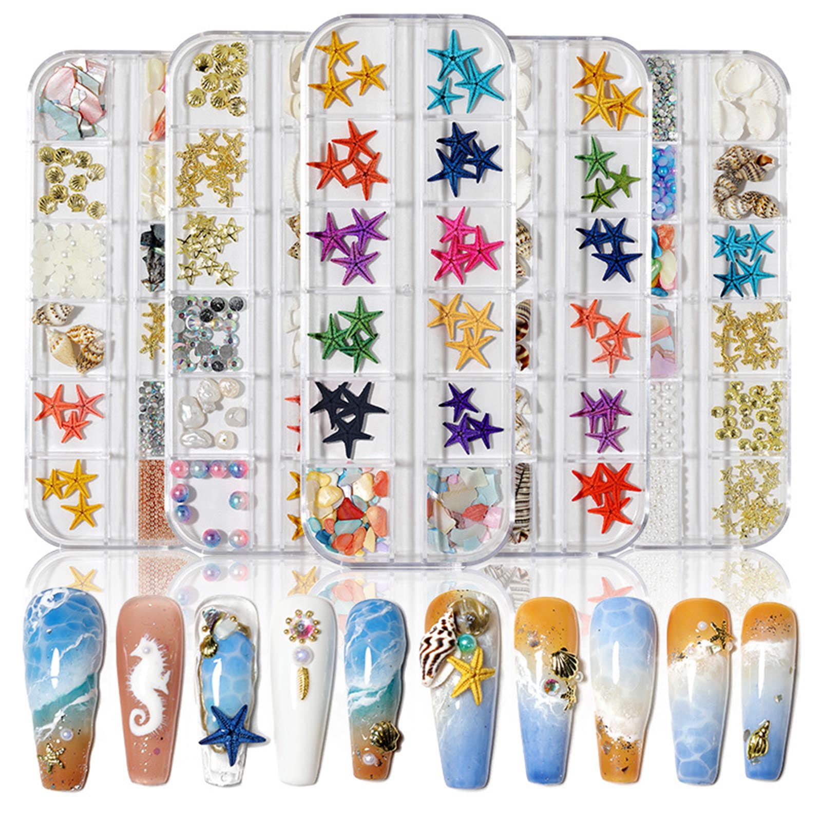 1 Box Nail Decoration Ocean Style Creative Shape Plentiful Quantity ...