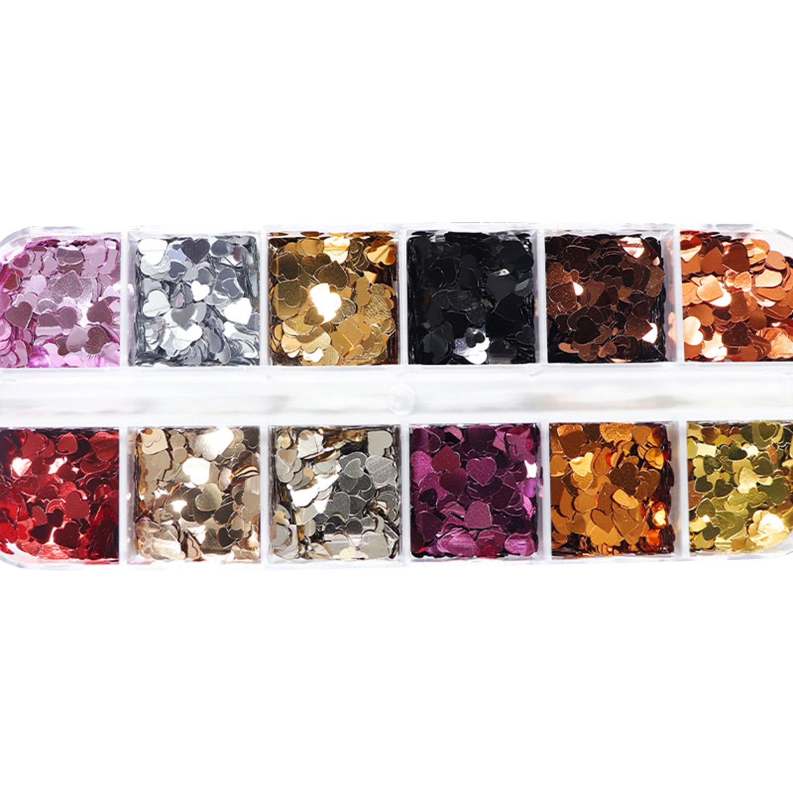 1 Box Nail Sequins 12 Grids Assorted Multi-shapes Mini Thin DIY Nail ...