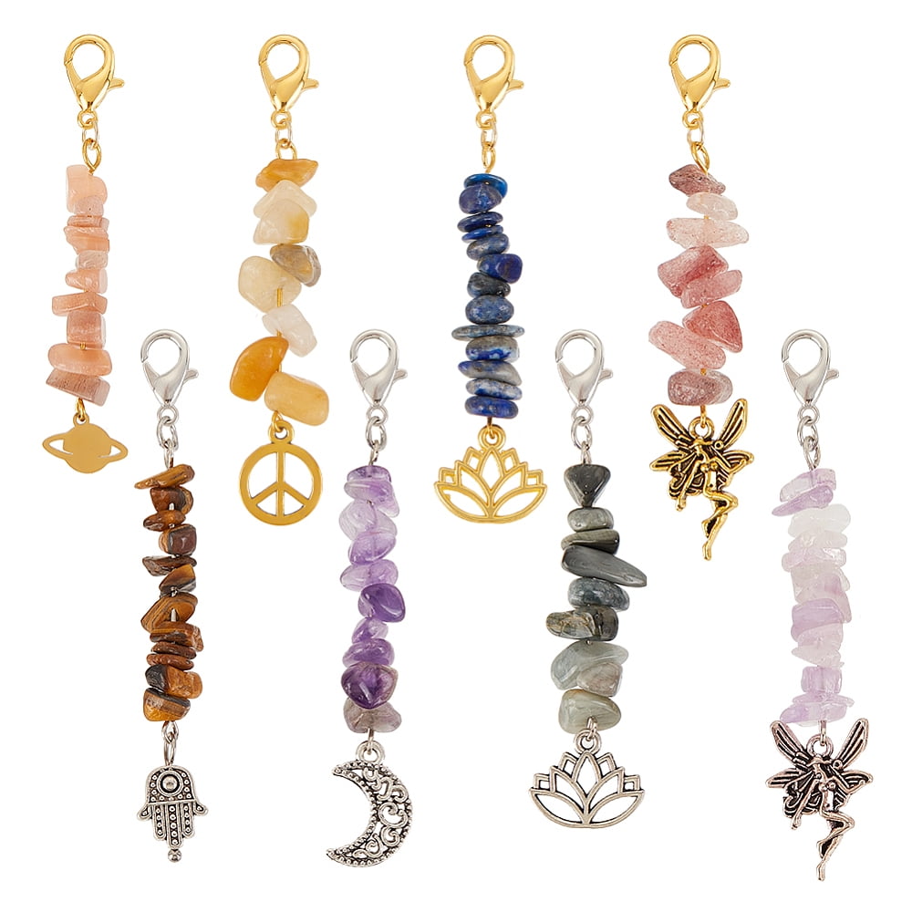 1 Box Natural Gemstone Chip Pendant Decoration Reiki Energy Stone ...