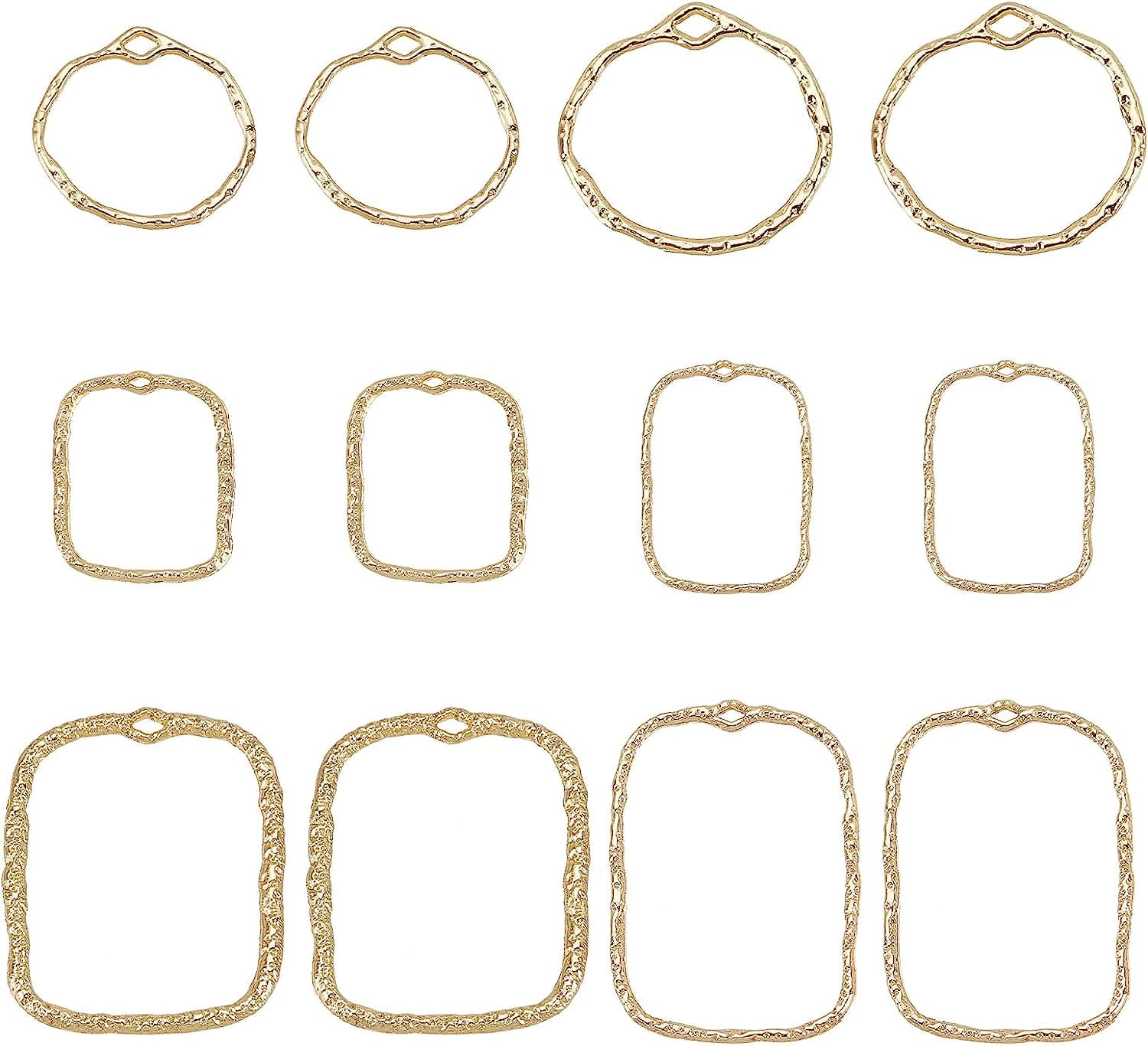 1 Box Open Back Bezel Charms Round Linking Circle Charm Blanks Pressed ...