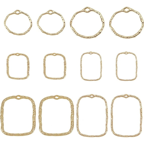 1 Box Open Back Bezel Charms Round Linking Circle Charm Blanks Pressed ...