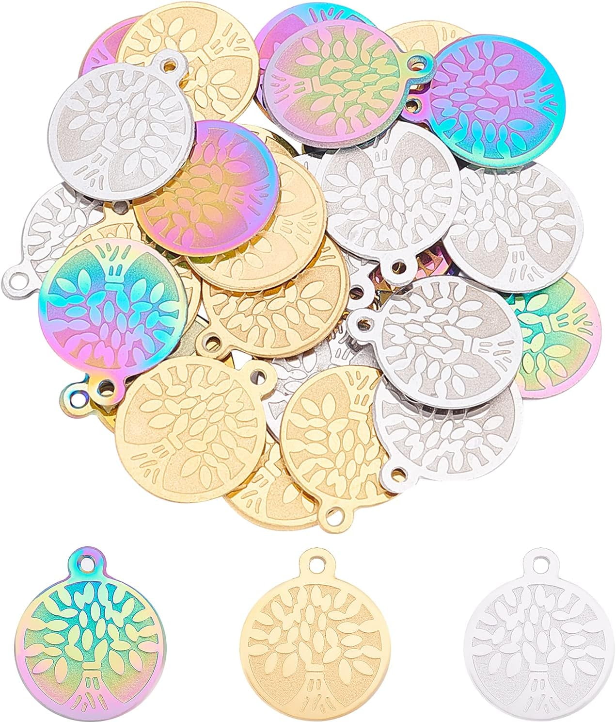 1 Box PVD Vacuum Plating 304 Stainless Steel Charms Laser Cut Flat ...