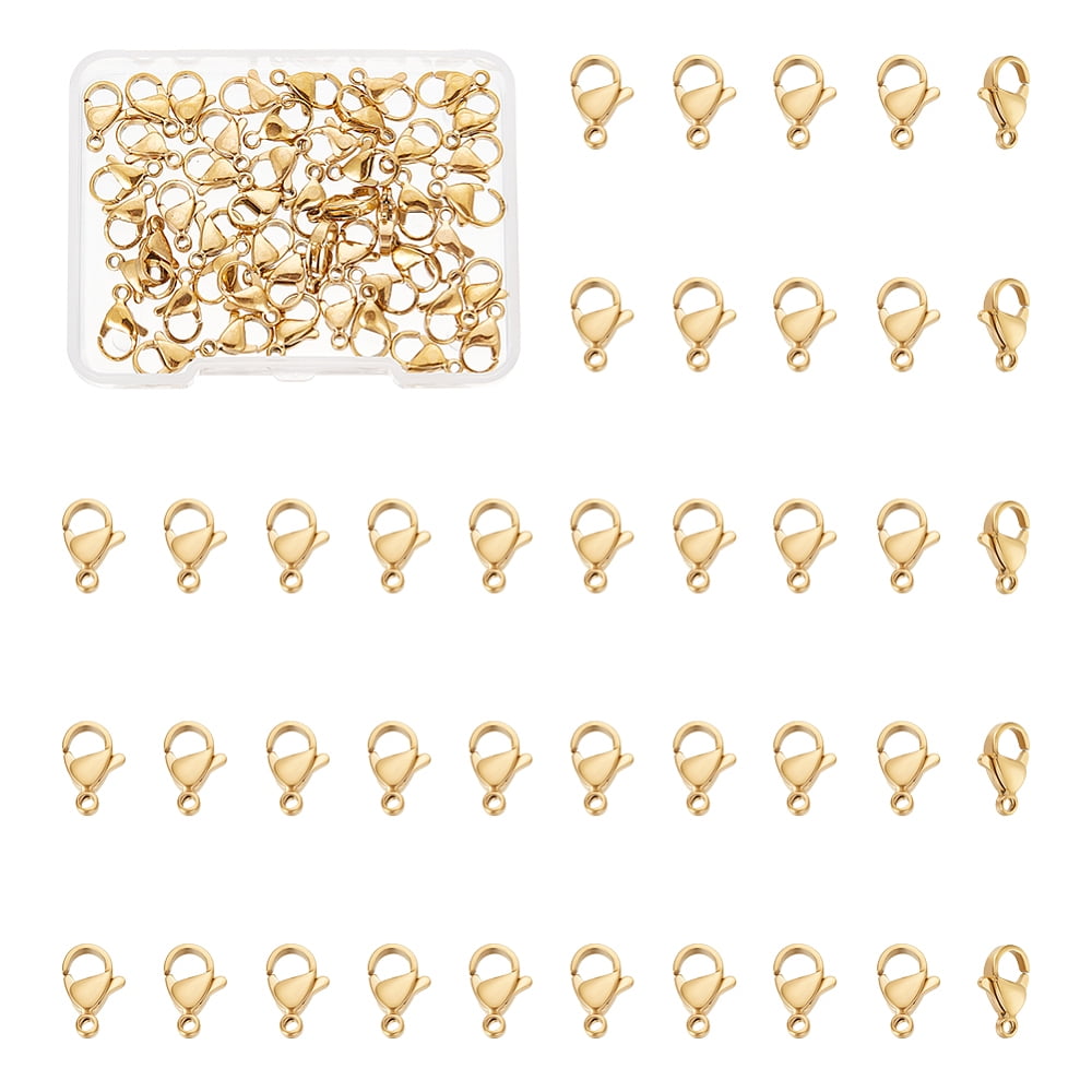 1 Box PVD Vacuum Plating 304 Stainless Steel Lobster Claw Clasps Golden ...