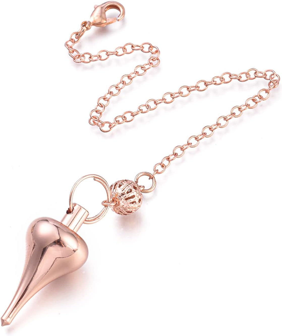1 Box Rose Gold Big Pointed Reiki Pendants Brass Dowsing Pendulum ...