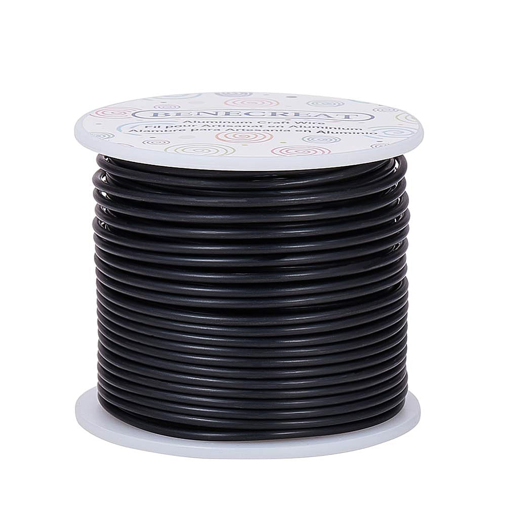 1 Box Round Aluminum Wire Matte Effect Black 12 Gauge 2mm about 98.42 ...
