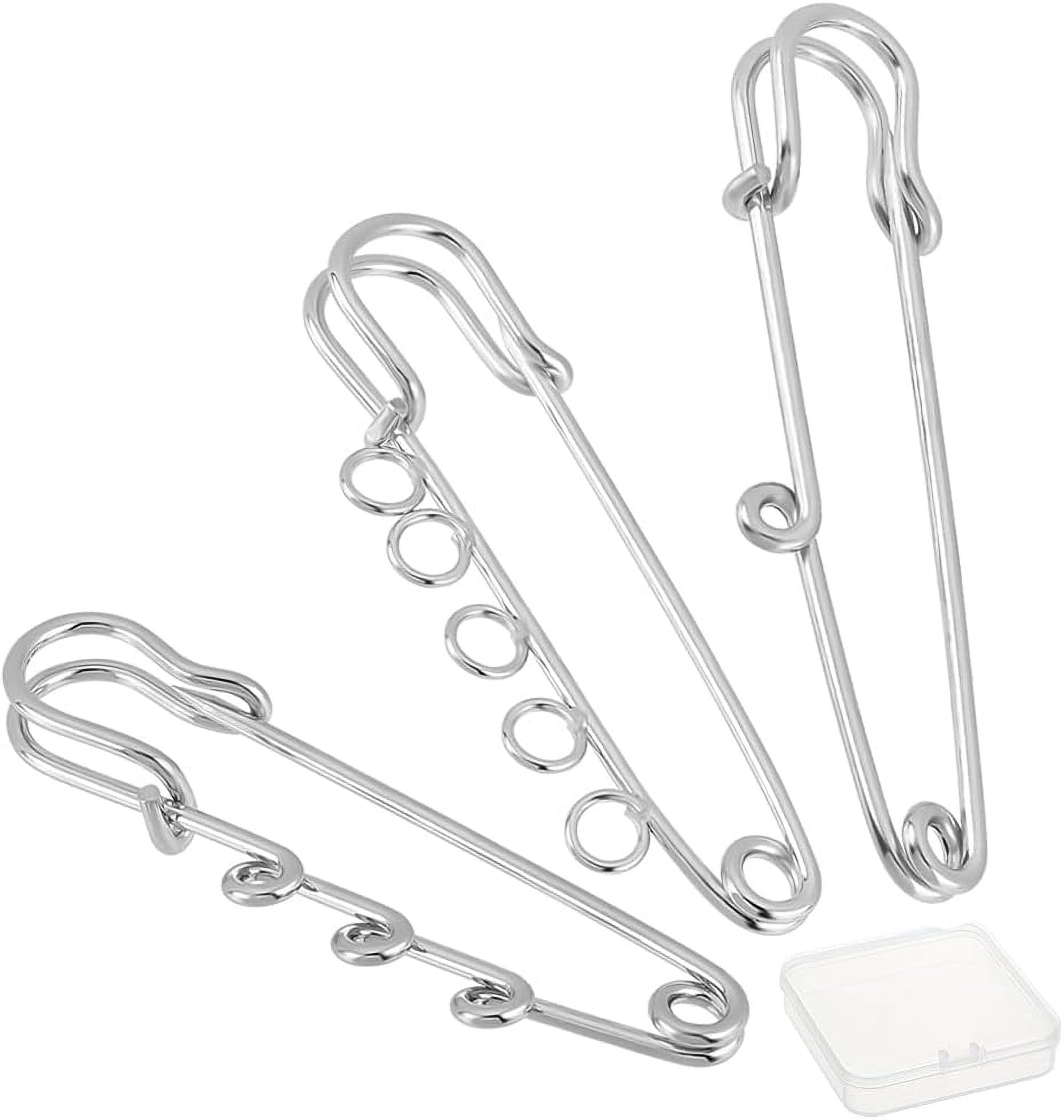 1 Box Safety Brooch Kilt Pins Findings with Holes Large Clutch Tie ...
