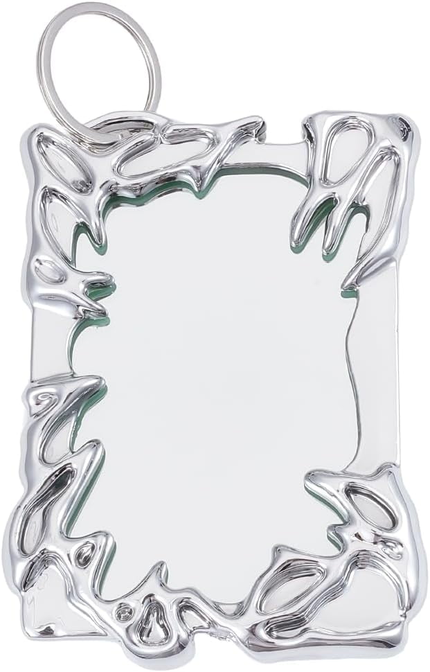 1 Box Silver otocard Holder Plastic Picture Frame Keychain Electroplate ...