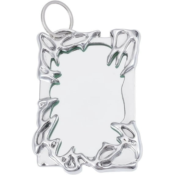 1 Box Silver otocard Holder Plastic Picture Frame Keychain Electroplate ...