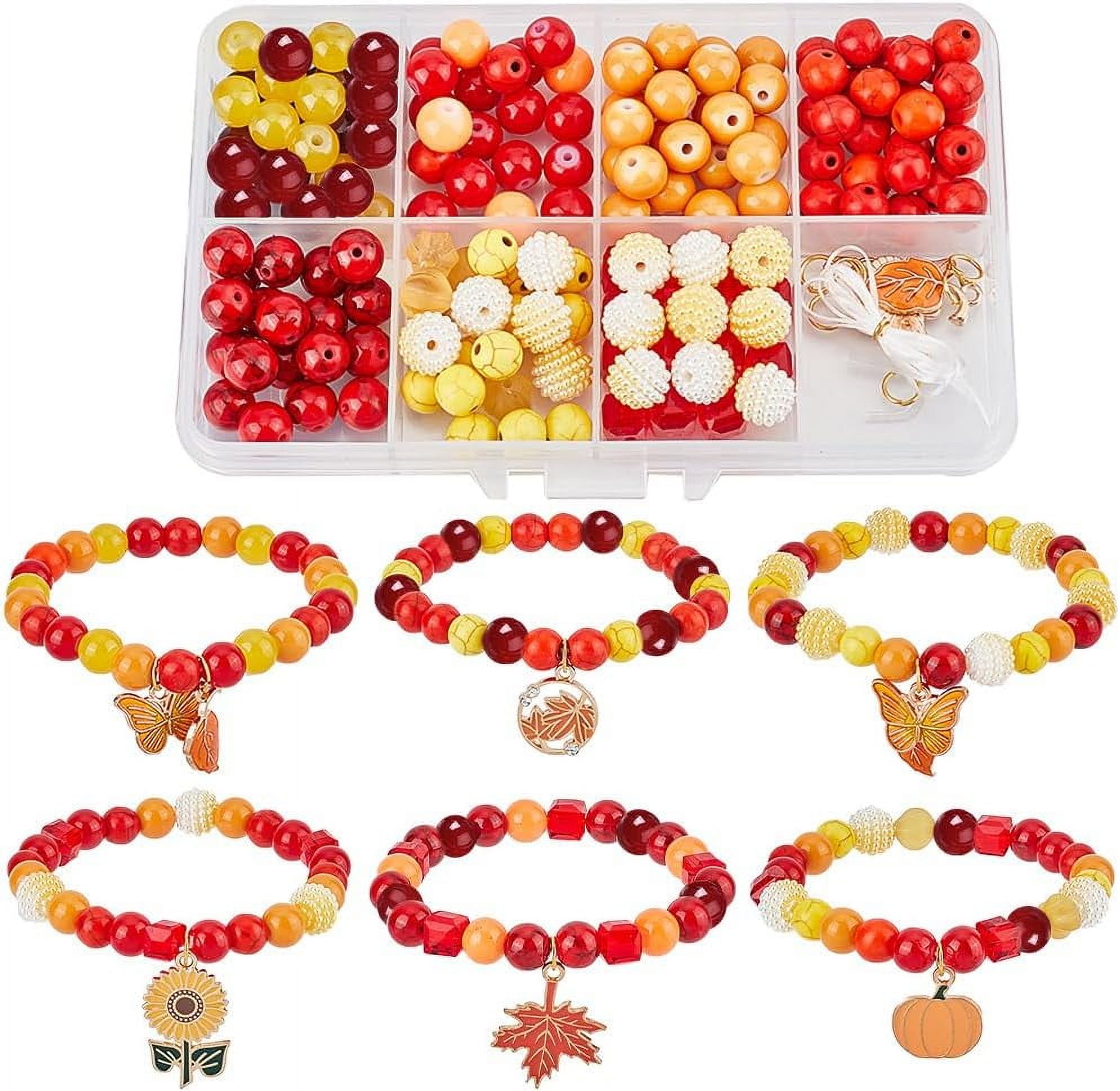1 Box Thanksgiving Day Bracelet Making Kit Including Cube Lantern Glass ...
