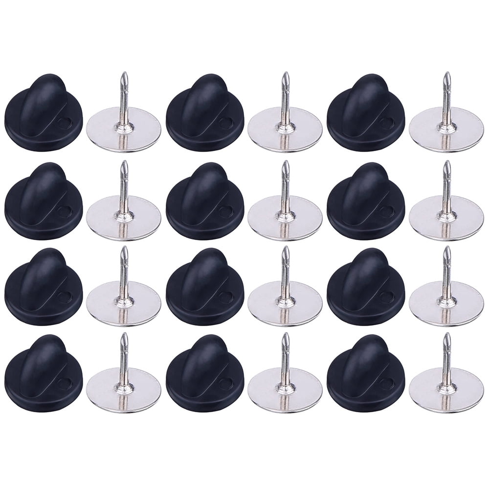 FENGGUIQU Pin Backs Pin Backings Locking Black 100Sets 0.4x0.4x0.3in ...