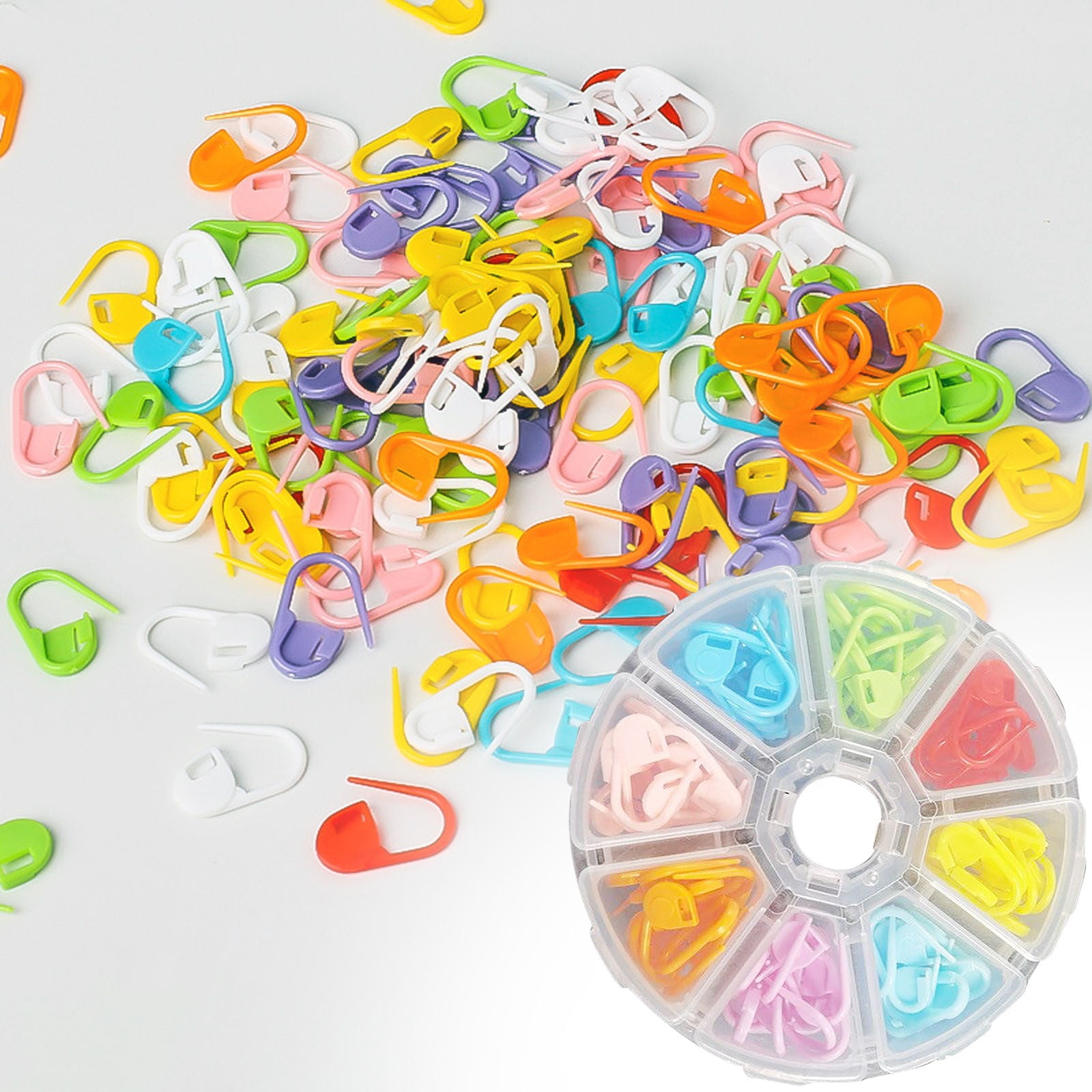 1 Box of Small Buckles 104Pcs Knitting Counter Crochet Locking Markers ...