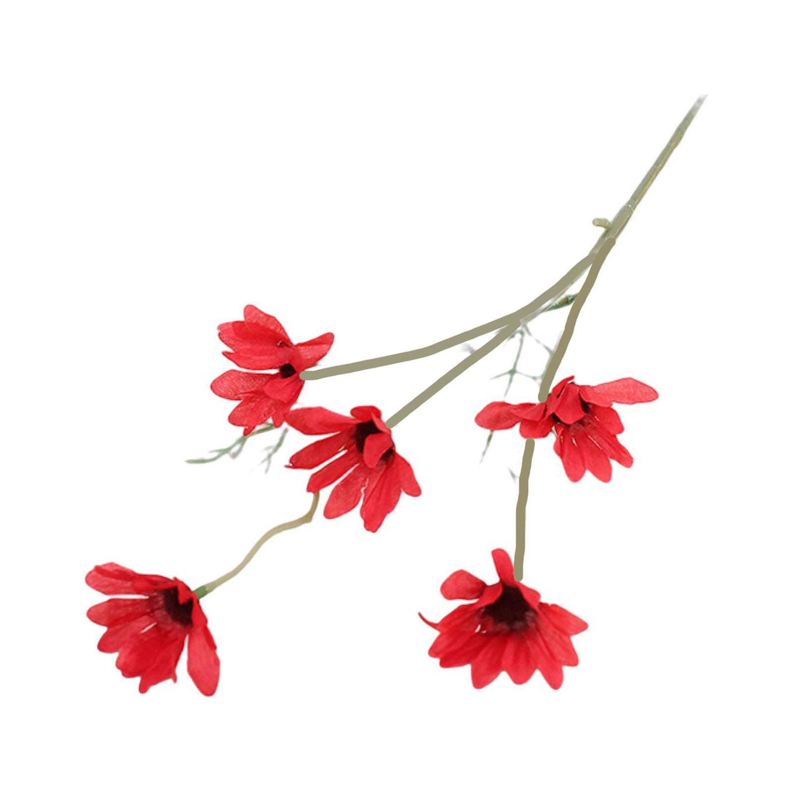 1 Branch Artificial Flower Realistic Looking Romantic 5 Forks 5 Heads ...