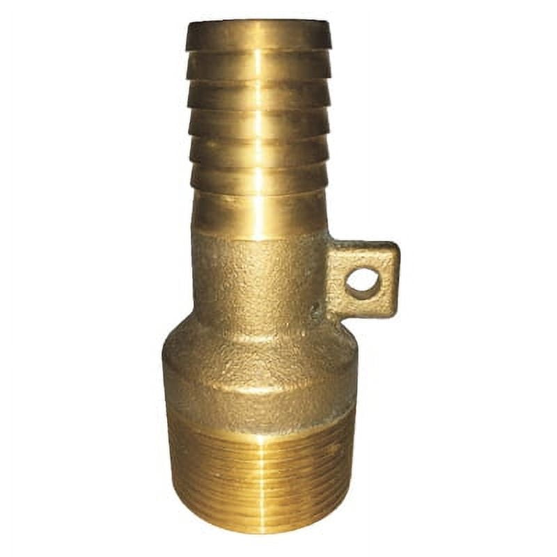 1" Brass Male Adapter With Rope Loop & Barbed End For Connection Of Pl ...