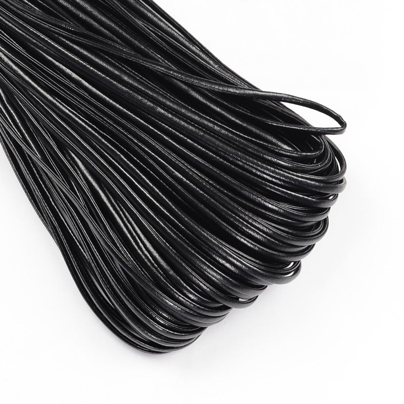 1 Buddle Black PU Leather Cord Flat Imitation Leather Cord for DIY ...
