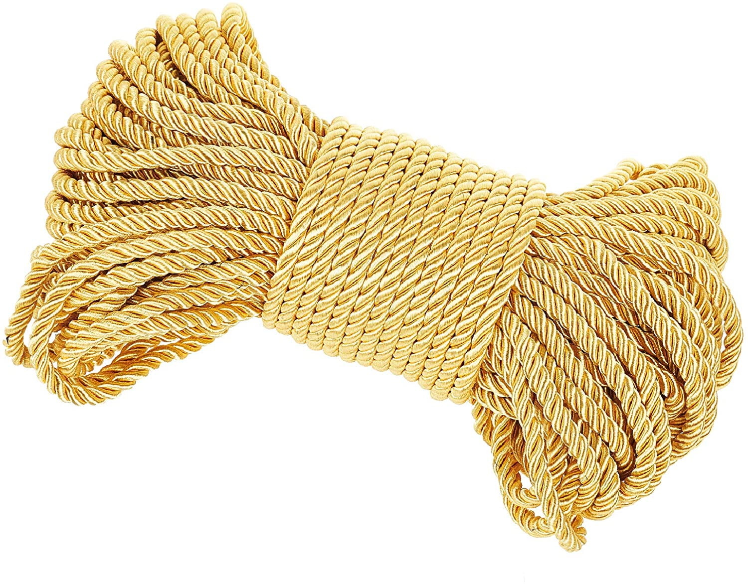 1 Bundle 6mm Gold Cord 27 Yards Twisted Rope Trim Silk Ropes Honor Cord ...