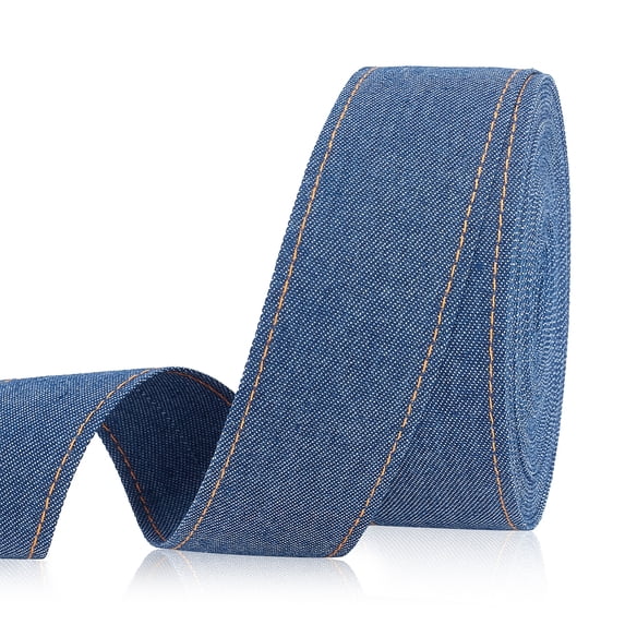 1 Bundle 8M Polyester Denim Ribbons Garment Accessories Steel Blue 1-5/ ...