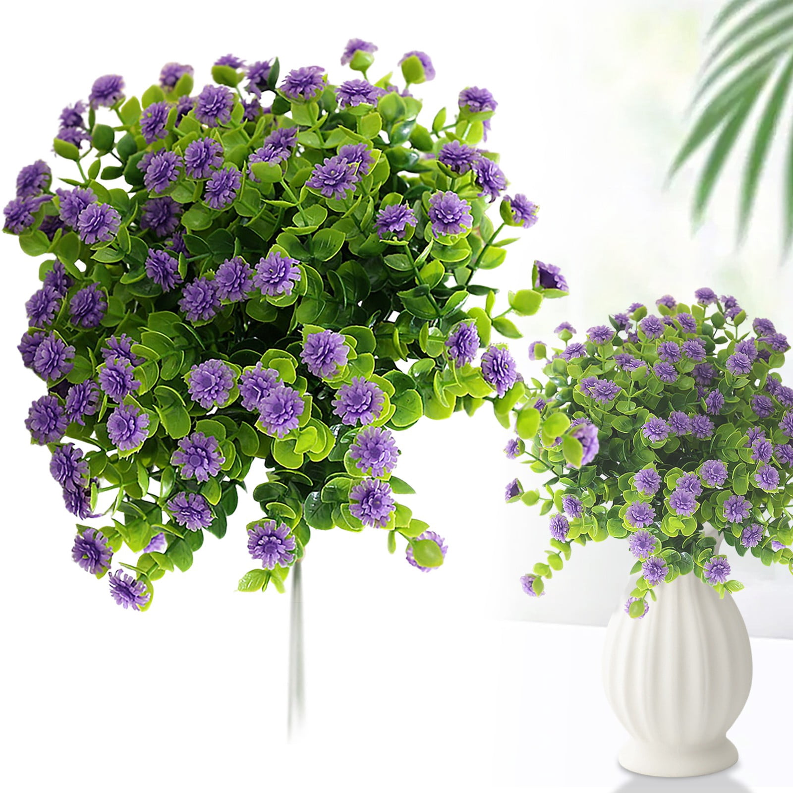 1 Bundle Artificial Flowers for Cemetery Memorial, Plastic Faux Bouquet ...